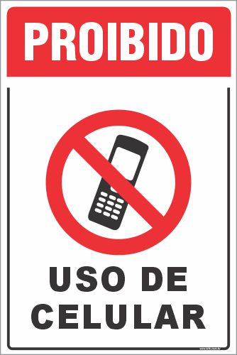 Placa de proibido uso de celular - Trik