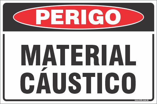 Placa de perigo material cáustico - Trik