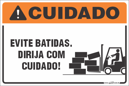 Placa de cuidado evite batidas. dirija com cuidado! - Trik