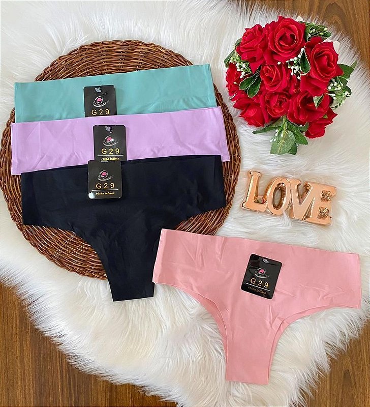 Pacote calcinha corte a laser Cos Alto - Linda Moreira Moda Intíma