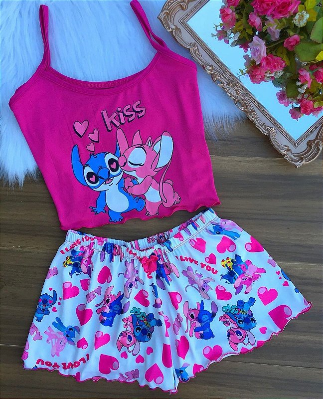 Baby Doll Virgínia Kiss Rosa - Linda Moreira Moda Intíma