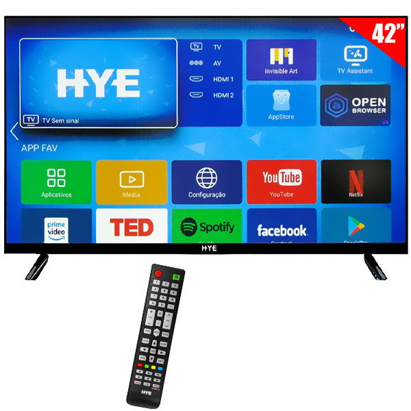 Smart TV LED 42 Polegadas HYE Full HD Android Wi-Fi con Conversor Digi ...