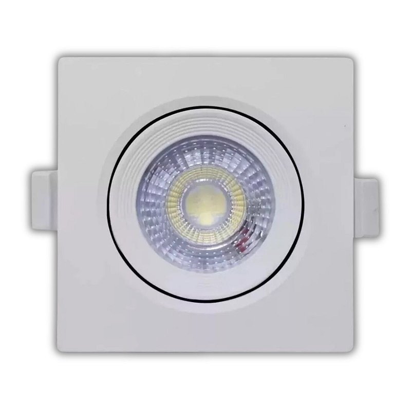 Spot de Embutir Quadrado Branco LED 5w 3000k Bivolt SLEQ35A | Rlux ...
