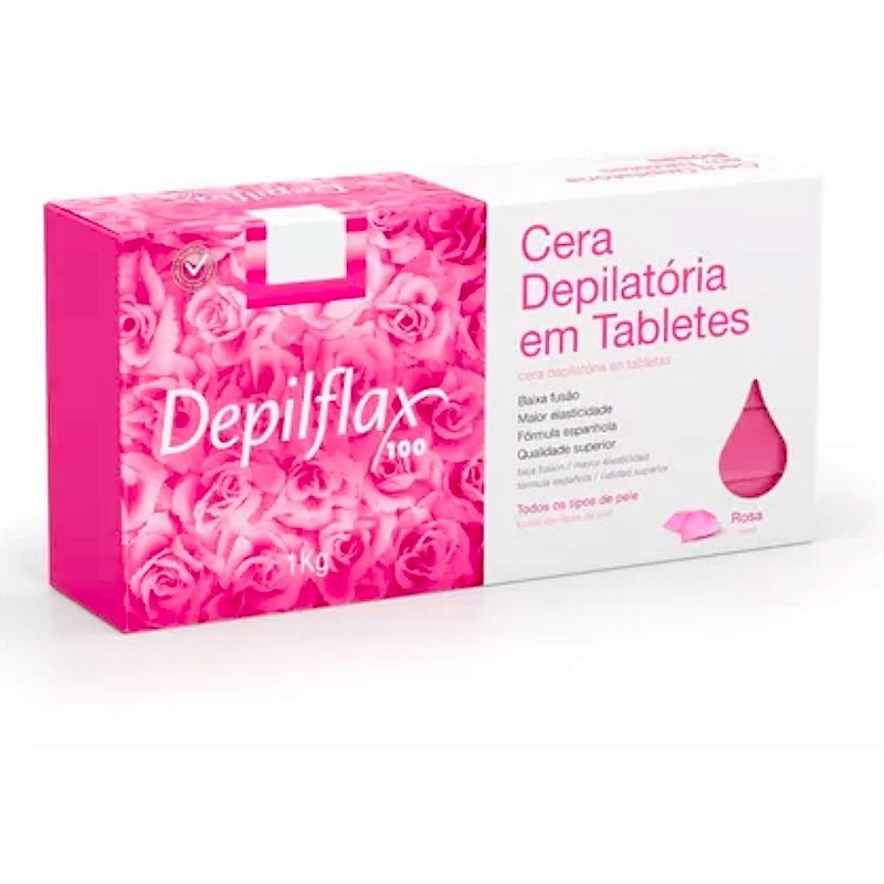 Cera Quente Elastica Depilatória Em Barra Depilflax Rosa 1kg - Beauty ...