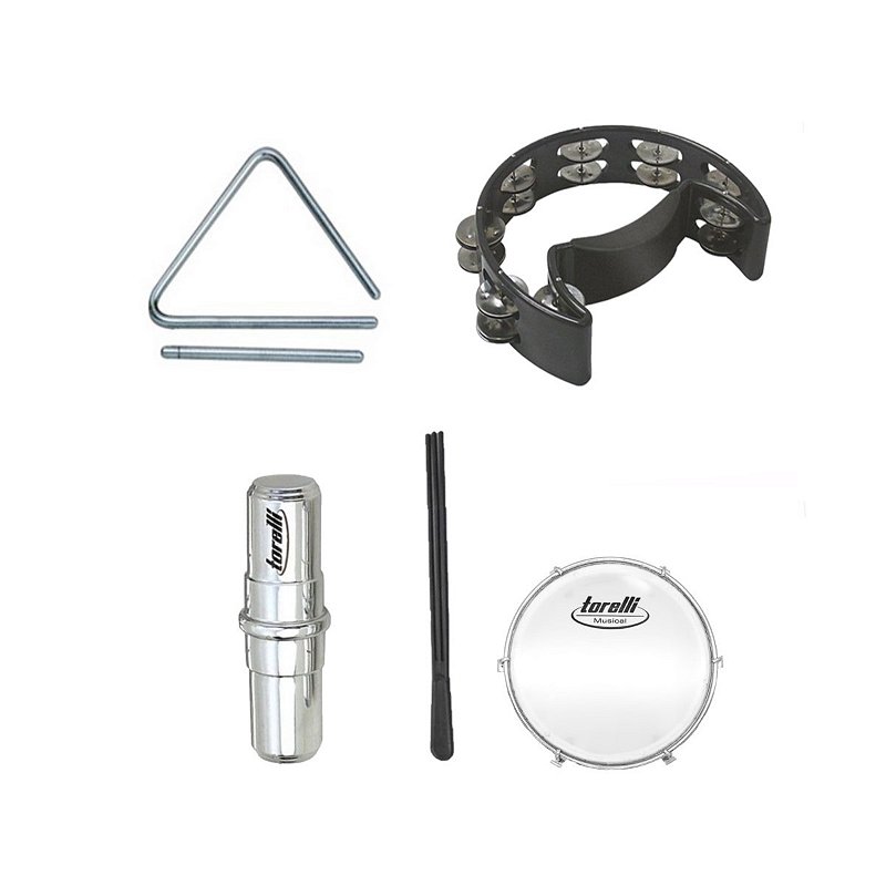 Kit Pandeiro meia lua + Tamborim + Triângulo + Ganza - O Acústico ...