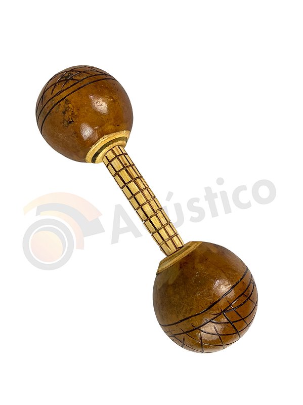 Ganza Duplo de Cabaça Maromba Artesanal Cor Natural - O Acústico ...