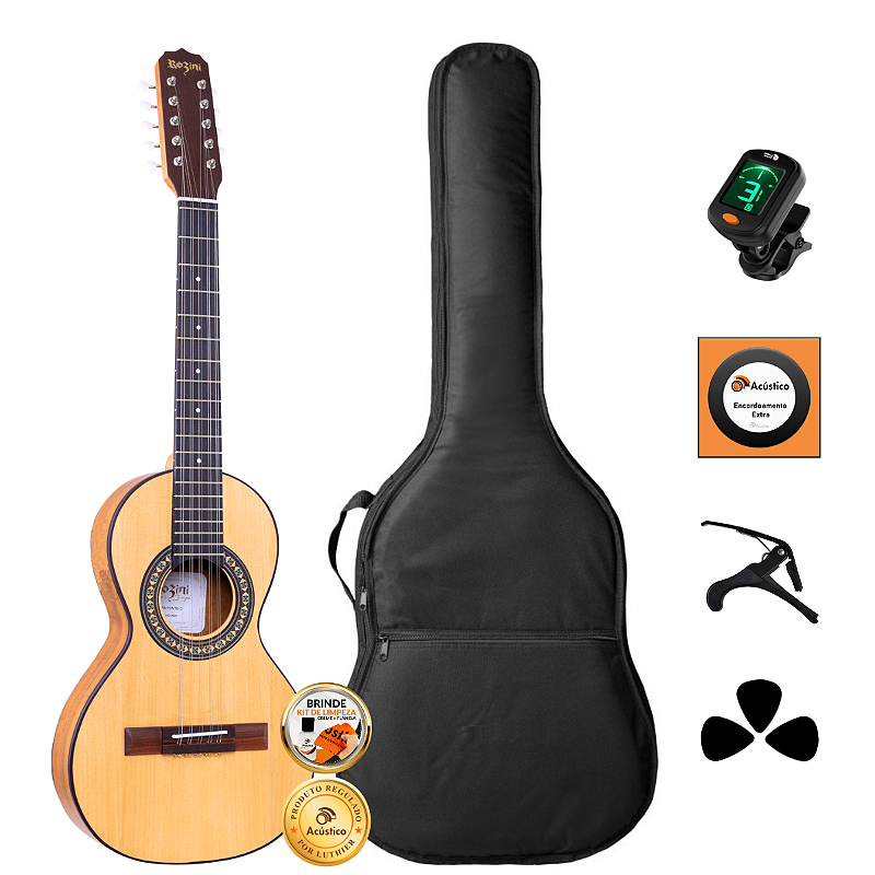 Kit Viola Caipira Ponteio Rozini Acústica Fosca Rv151 Completo - O ...