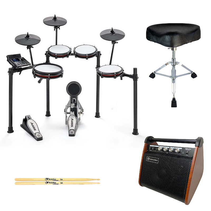 Kit Bateria Eletrônica Alesis, Amplificador, Banco e Baqueta - O Acústico - Referência em ...