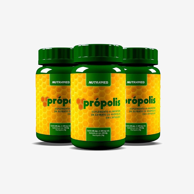 Própolis - 60 Cápsulas - Kit 3 unidades - Nutramed Nutracêutica