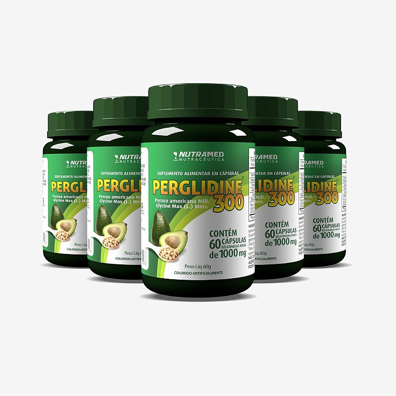 Perglidine 300 - 60 cápsulas - Kit 5 unidades - Nutramed Nutracêutica