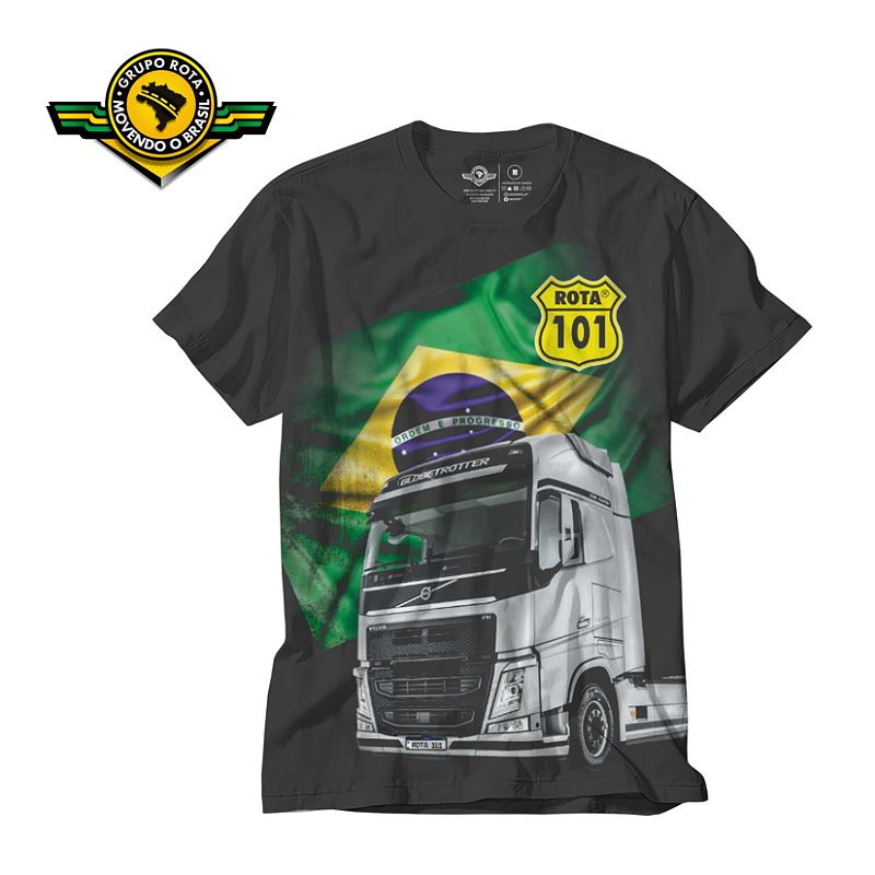 CAMISETA MASCULINA VOLVO FH ROTA 101 - Grupo Rota Movendo O Brasil