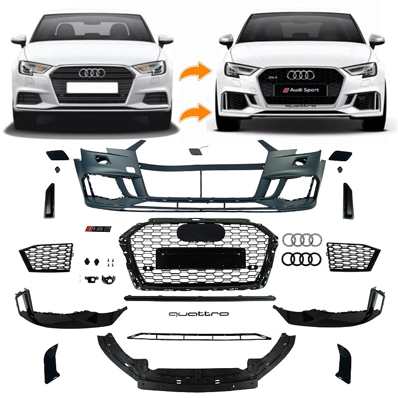 Body Kit para RS3 para Audi A3 2017 À 2020 Sem Grade - PEDMI STORE ...