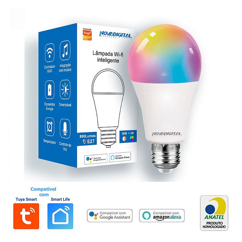 Lâmpada Inteligente Wifi 10w Tuya Nova Digital - Loja Geek Smart ...