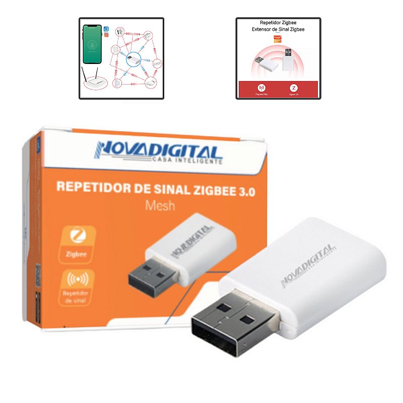 Dongle Repetidor Mesh de Sinal Zigbee de 10dB Tuya Nova Digital - Loja ...