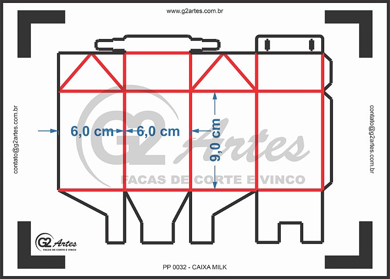 PP 0032 - CAIXA MILK - G2 Artes - Facas corte e vinco