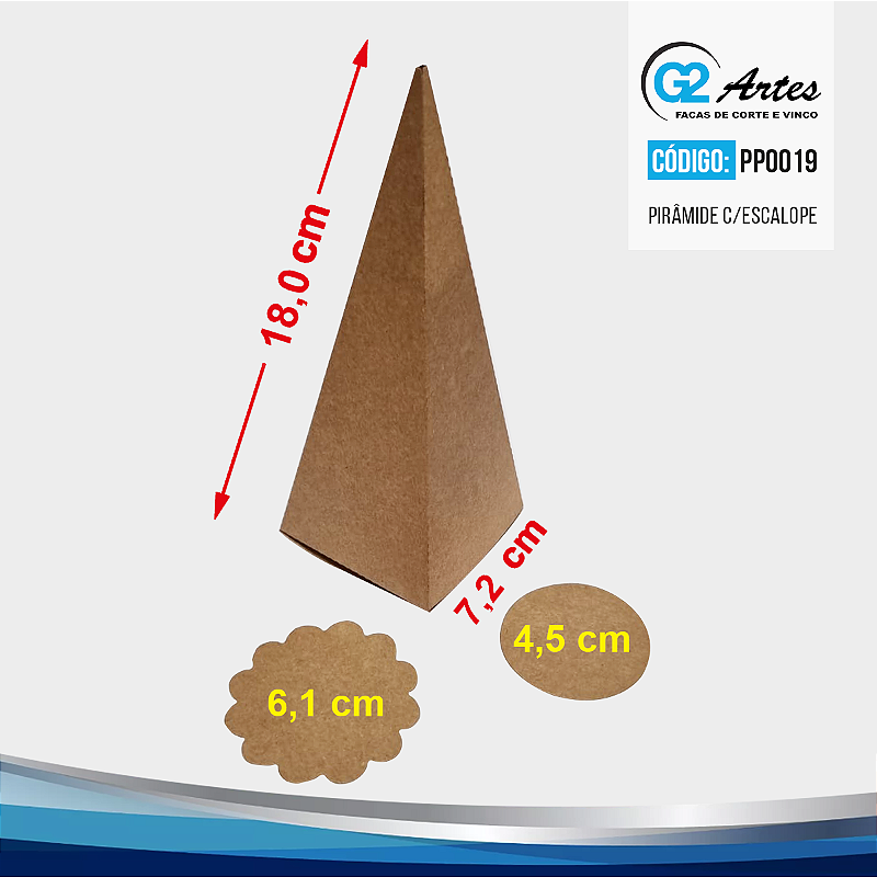 PP 0019 - Pirâmide com Escalope Círculo - G2 Artes - Facas corte e vinco