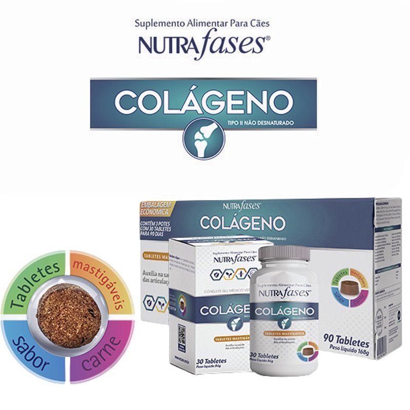 Suplemento Nutrafases Colágeno Para Cães - 30 Tabletes - Loja Pet Niva ...