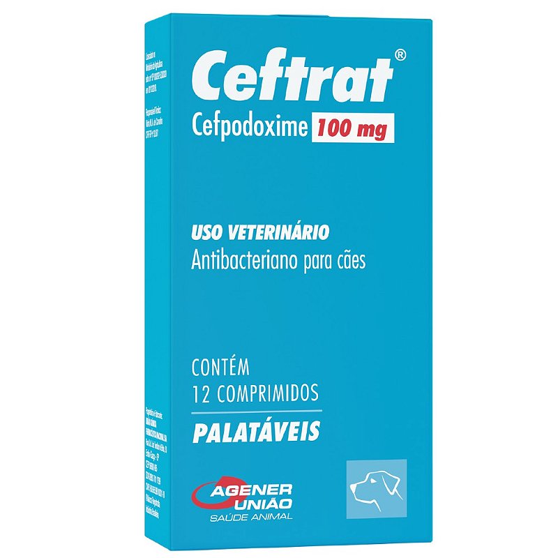 Ceftrat 100 mg Para Cães - 12 Comprimidos - Loja Pet Niva: Produtos ...