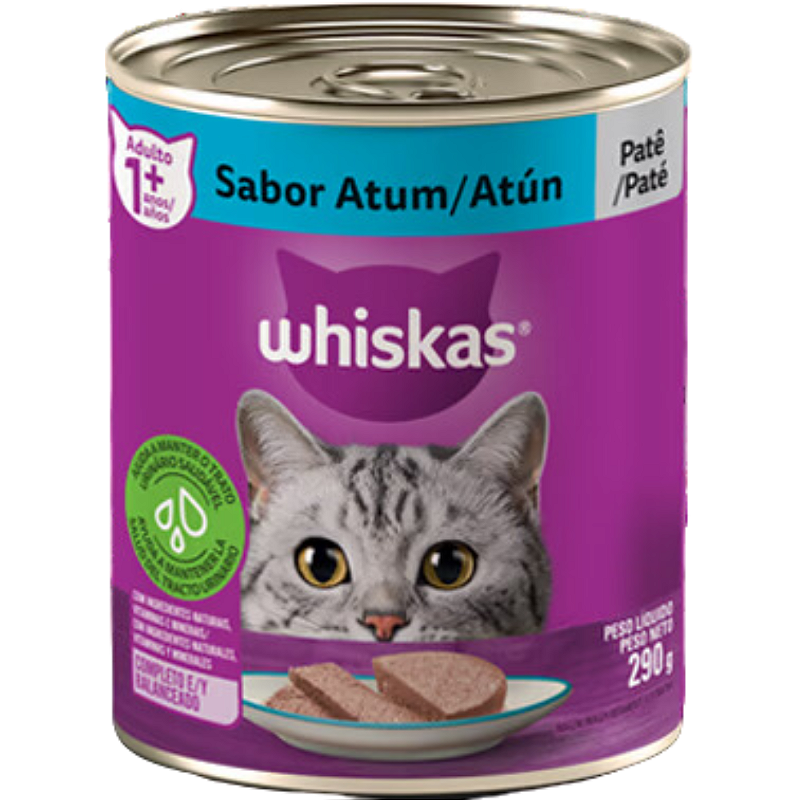 Lata Whiskas Para Gatos Adultos Sabor Atum Patê - 290 g - Loja Pet Niva ...