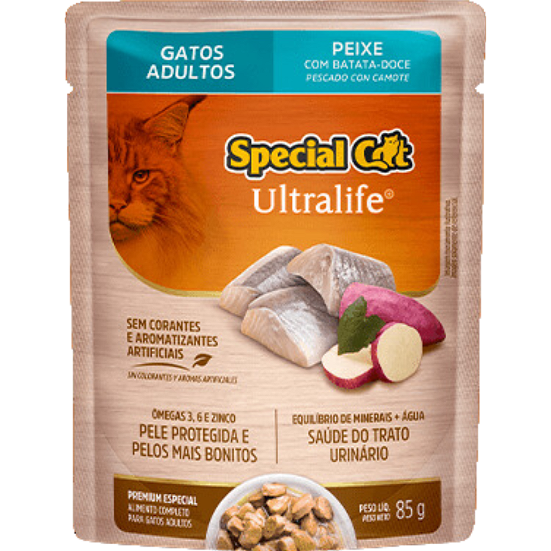 Sachê Special Cat Ultralife Para Gatos Adultos Sabor Peixe com Batata ...