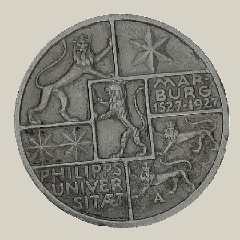 Moeda de Prata de 3 Reichsmark - Philipp, República de Weimar, 1927A ...