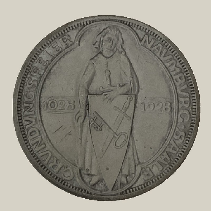 Moeda de Prata de 3 Reichsmark, Naumburg, República de Weimar, 1928 A ...