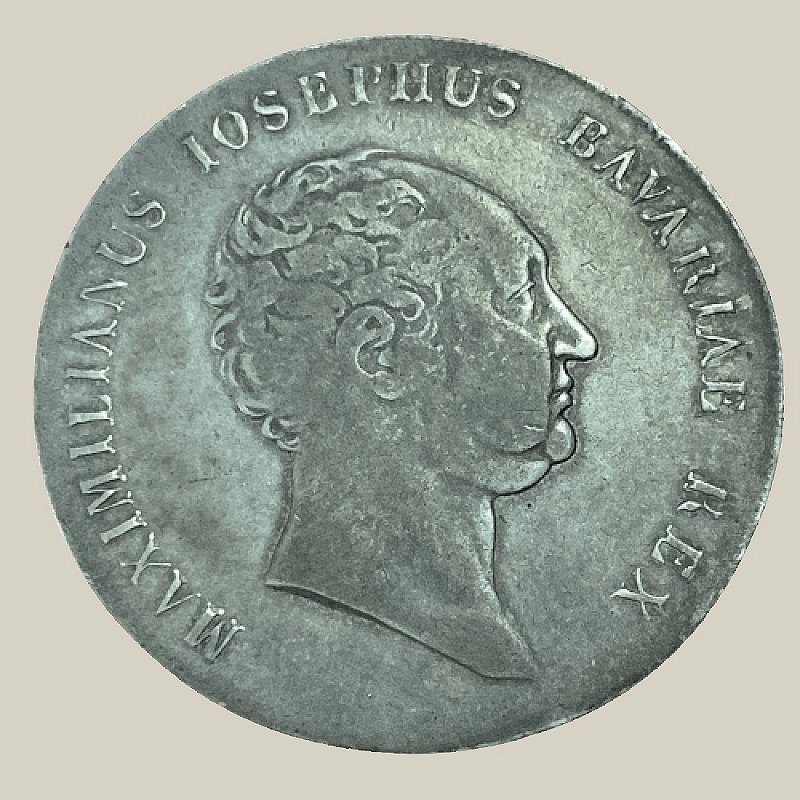 Moeda de Prata de 1 Thaler, Baviera, 1816, Maximiliano I José - Moeda ...