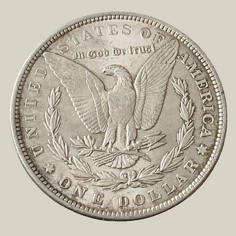 Moeda de Prata de 1 Dólar, EUA, 1889 - Morgan Dollar - Pres. Harrison ...