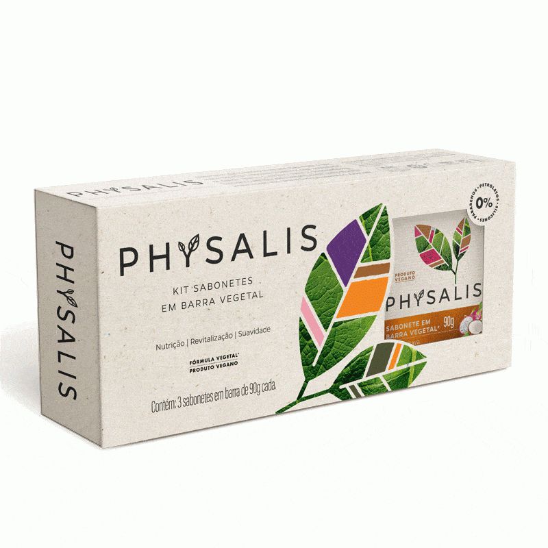 Kit Sabonete em Barra Physalis Puro Cuidado 3 Un - Grand Store Men