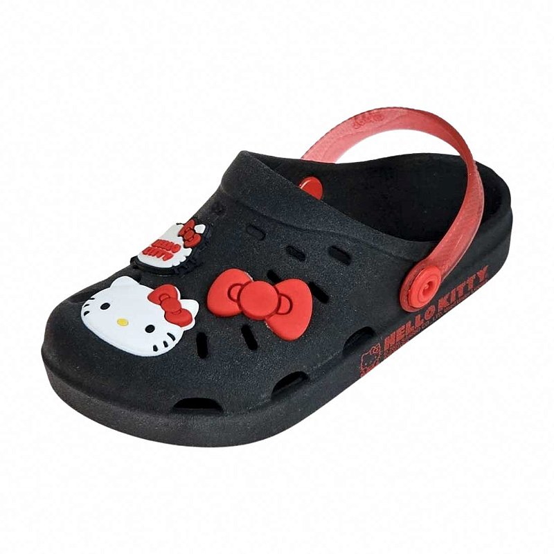 Babuch Clog Hello Kitty Hype - Preto e Vermelho - Glamour Pink