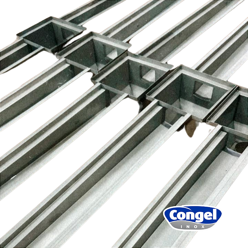 Canaleta por metro + ralo - Equipamentos Em Inox