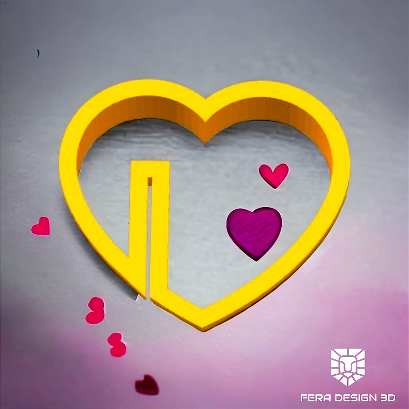 coraçao corção xícara cortador biscoito dia namorados - FeraDesign3D