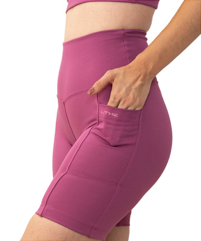Shorts Feminino Com Bolsos Amplos Rosa - Lithe