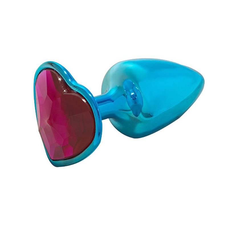 Plug Azul Com Pedra de Coração Hard - HA121 - Bazar do Prazer l ...