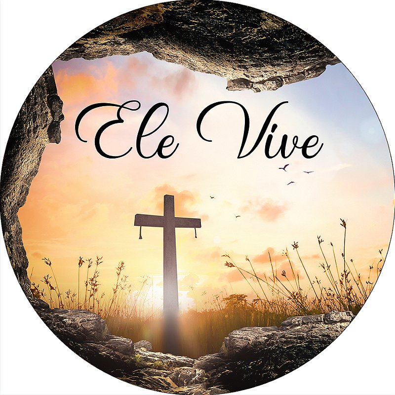 Painel De Festa Redondo 1,50x1,50 - Santa Ceia Ele Vive 020 - Via Cores ...