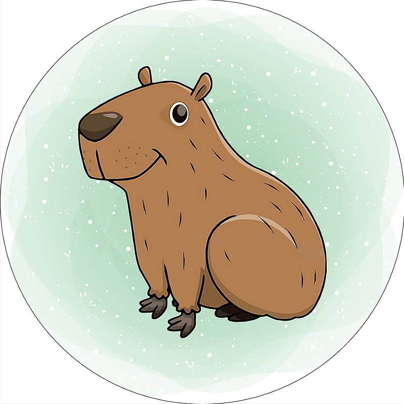 Painel De Festa Redondo 1,50x1,50 - Capivara Cute 043 - Via Cores ...