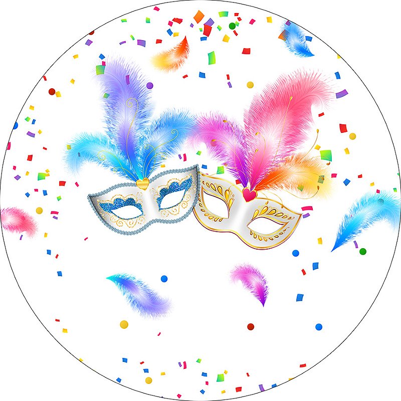 Painel De Festa Redondo 1,50x1,50 - Folia Carnaval 022 - Via Cores ...