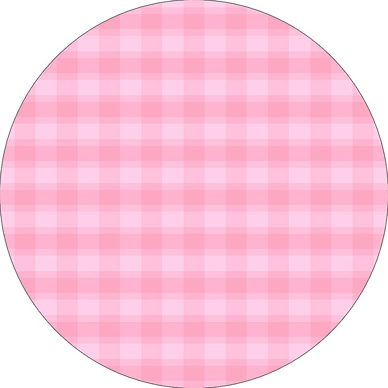 Painel De Festa Redondo 1,50x1,50 - Camadas Xadrez Rosa 024 - Via Cores ...