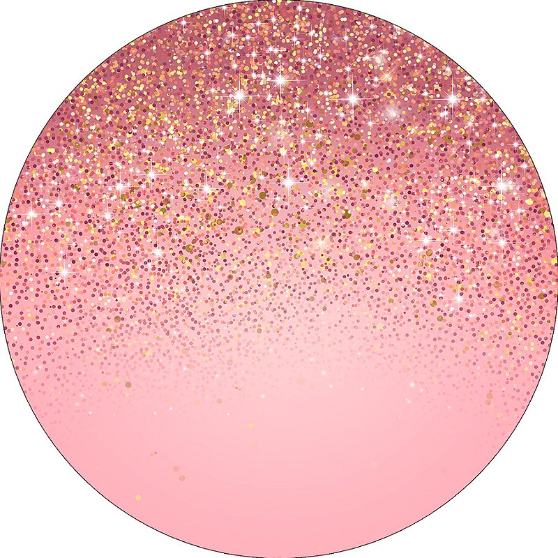 Painel De Festa Redondo 1,50x1,50 - Rose Efeito Glitter 014 - Via Cores ...