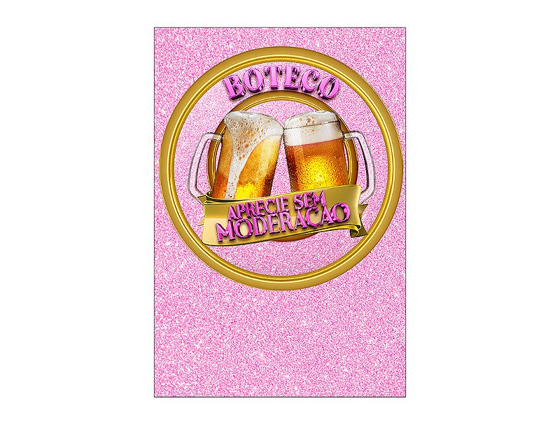 Painel De Festa Vertical 1,50 x 2,20 - Boteco Rosa Efeito Glitter 017 ...
