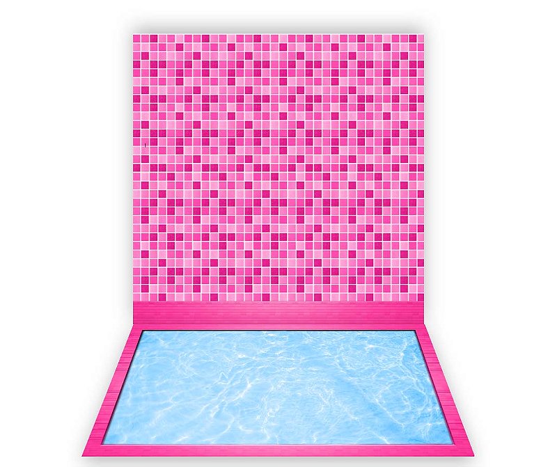 Fundo Fotográfico 1,50 x 2,70 - Pool Party Piscina Cor de Rosa 003 ...