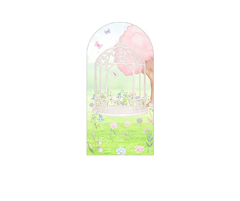 Painel Romano Veste Fácil 1,00x2,00 - Jardim Encantado Aquarela 036 ...