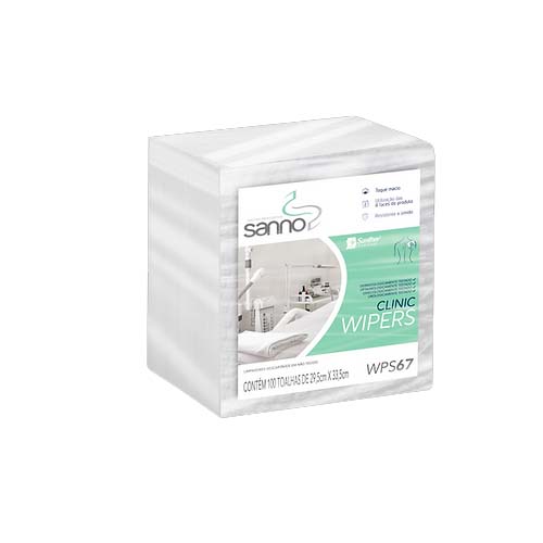 Wiper branco Sanno Clinic 60g/m² 29,5cm x 32,5cm Pacote c/ 100 un WPS67 ...