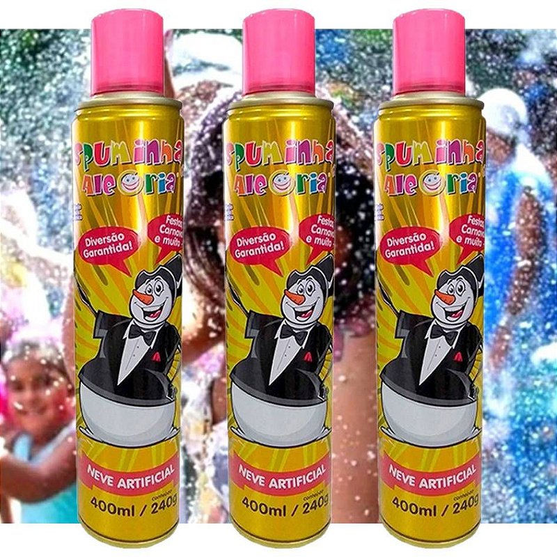 Espuma de Carnaval / Neve Artificial 400ml Unidade - Loja Festas Brinquedos