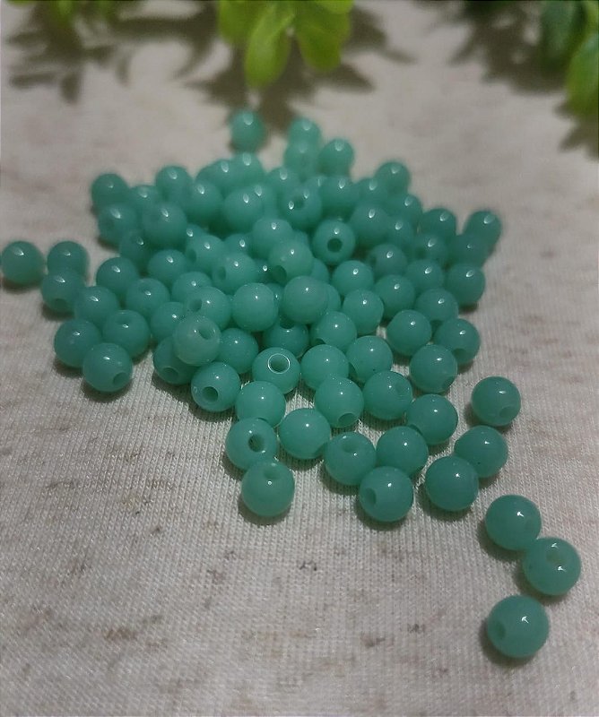 Bola Resina 6mm Verde Água (20gr - Aproximadamente 170un) - Virtuosa ...