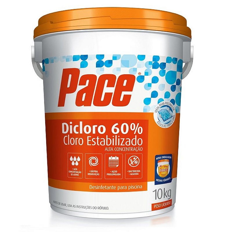 Cloro Pace Estabilizado 60% 10Kg - Instart Bombas e Equipamentos Piscinas