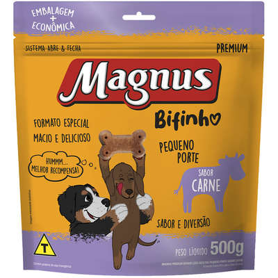 Bifinho Magnus Mastigavel Pequeno Porte Sabor Carne 500g - Center Shop ...