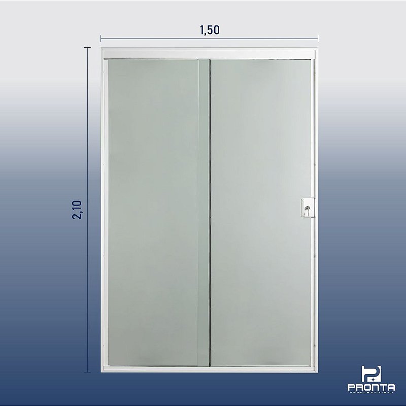 Porta de vidro temperado incolor 8mm 1,50x2,10 - Pronta Janela de Vidro