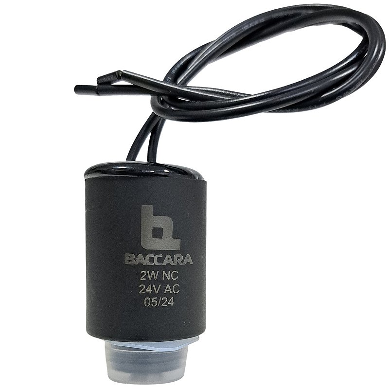 BOBINA SOLENOIDE 24VAC 2W 2 VIAS P/ VÁLVULA ELÉTRICA BACCARA - AgrícolaShop