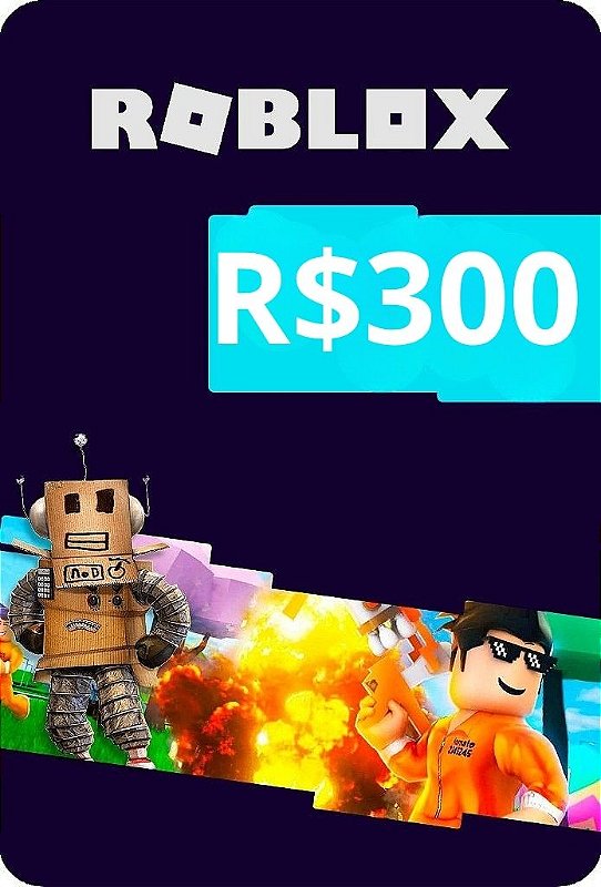 Roblox 300 R$ Robux Código de Resgate Digital - CardLândia